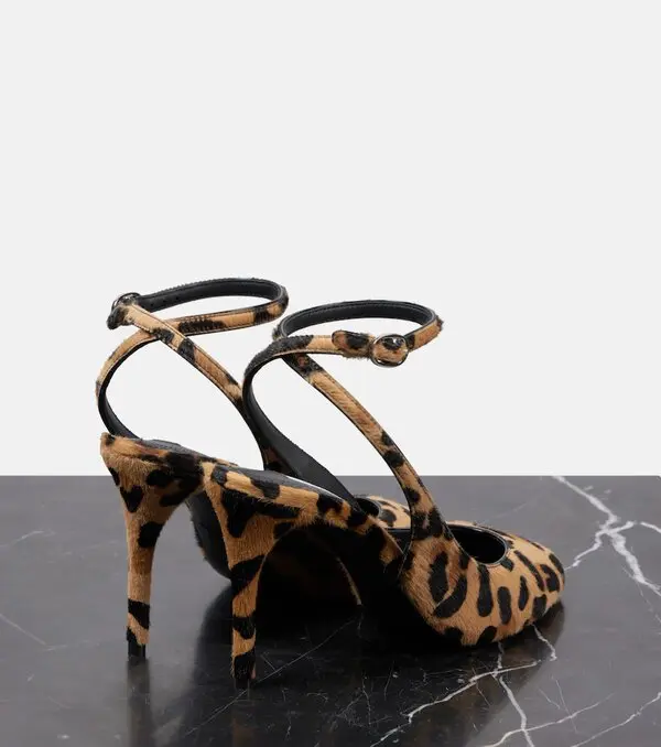Alaïa Decollete 90 Calf Hair Slingback Pumps - Brown
