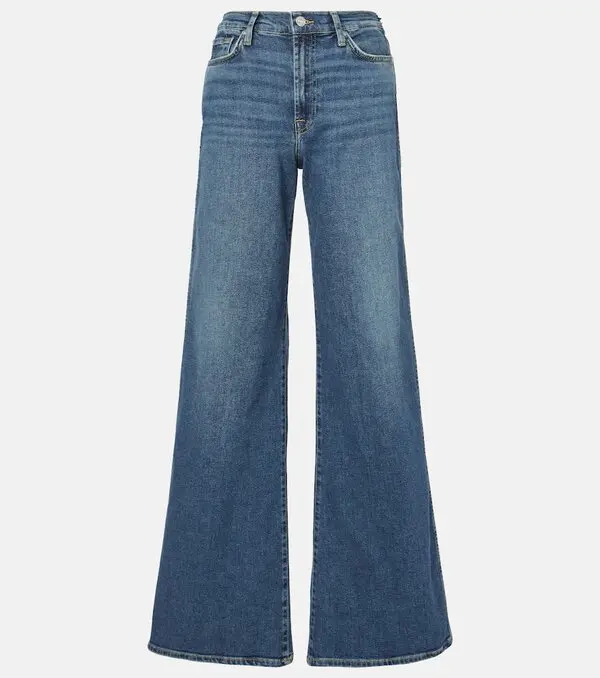 7 For All Mankind Luxe Vintage High-rise Wide-leg Jeans - Blue