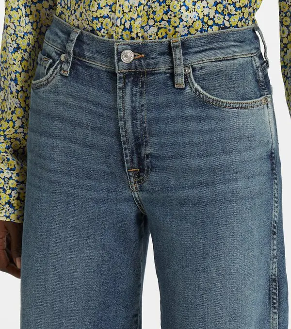 7 For All Mankind Luxe Vintage High-rise Wide-leg Jeans - Blue