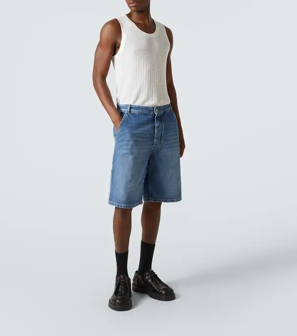 Bottega Veneta High-rise Bermuda Denim Shorts