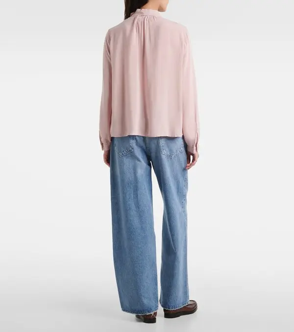 Velvet By Graham & Spencer Gabrielle Draped Rayon Challis Blouse - Pink