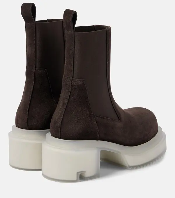 Rick Owens Beatle Suede Ankle Boots - Brown