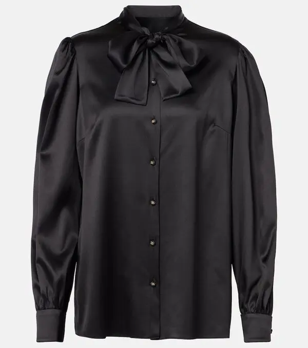 Dolce & Gabbana Tie-neck Silk-blend Blouse