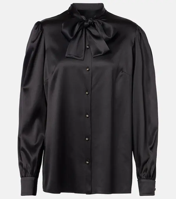 Dolce & Gabbana Silk-blend Satin Blouse - Black