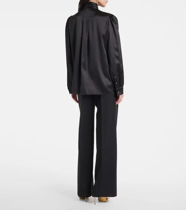 Dolce & Gabbana Tie-neck Silk-blend Blouse