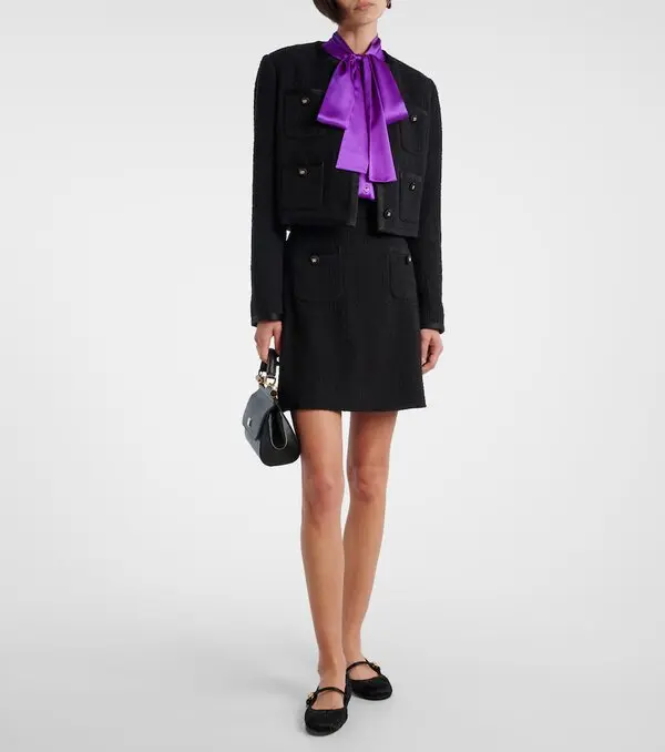 Dolce & Gabbana Silk-blend Satin Blouse - Purple