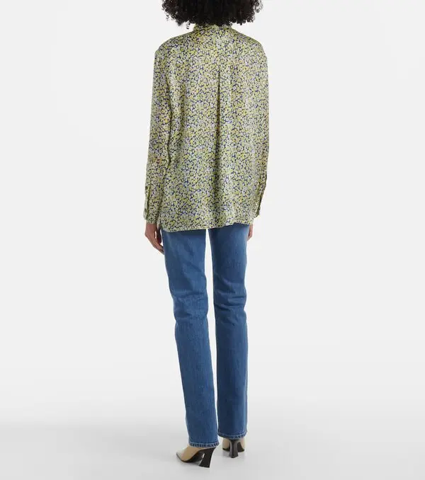 Bottega Veneta Daisy Floral Silk Charmeuse Shirt - Multicoloured