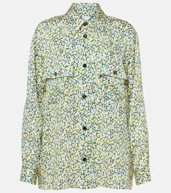 Bottega Veneta Daisy Floral Silk Charmeuse Shirt - Multicoloured
