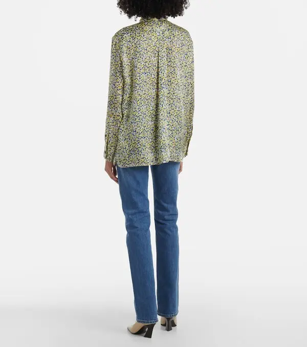 Bottega Veneta Daisy Floral Silk Charmeuse Shirt - Multicoloured