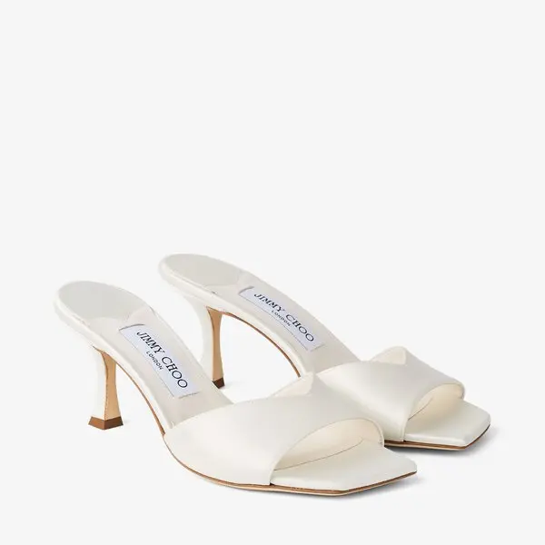 JIMMY CHOO Skye 70 Ivory Satin Sandals - Neutral