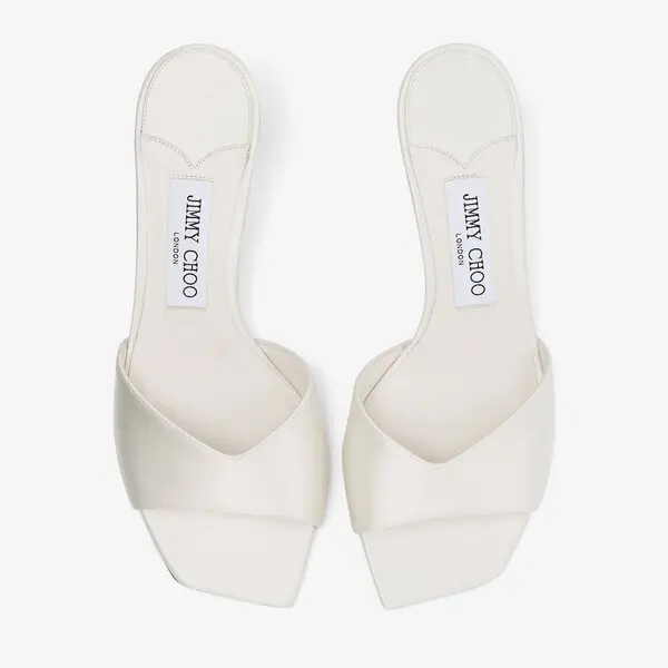 JIMMY CHOO Skye 70 Ivory Satin Sandals - Neutral
