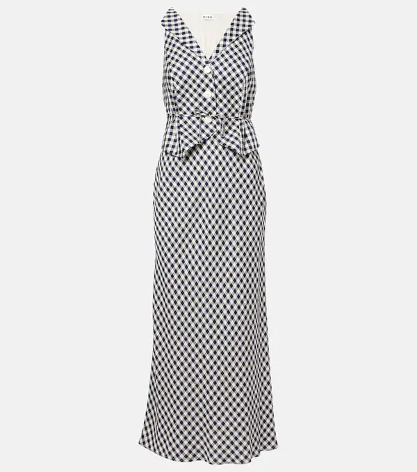 Rixo Kimmy Checked Maxi Dress - Blue