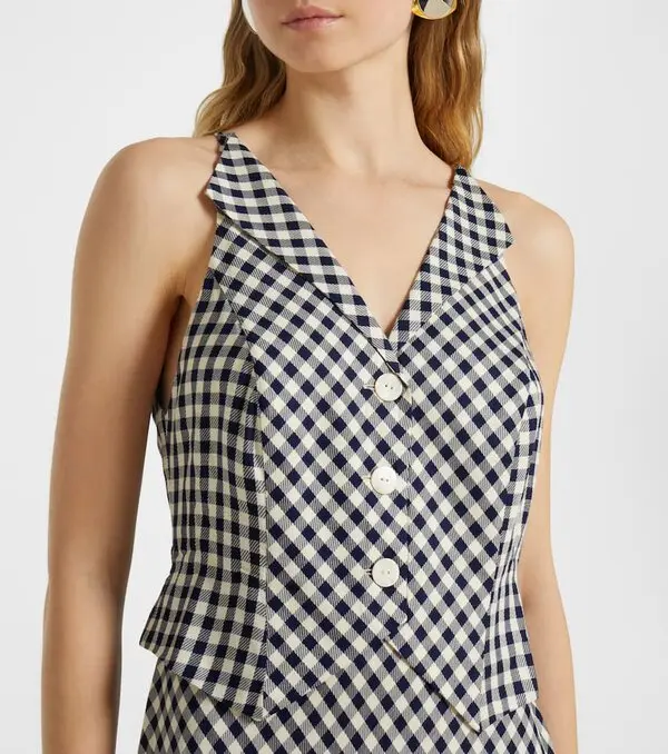 Rixo Kimmy Checked Maxi Dress - Blue