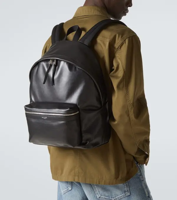 Saint Laurent City Leather Backpack - Black
