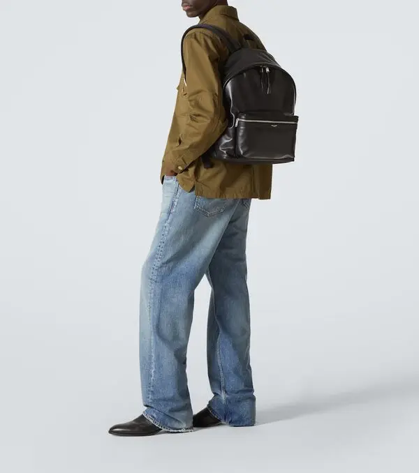 Saint Laurent City Leather Backpack - Black