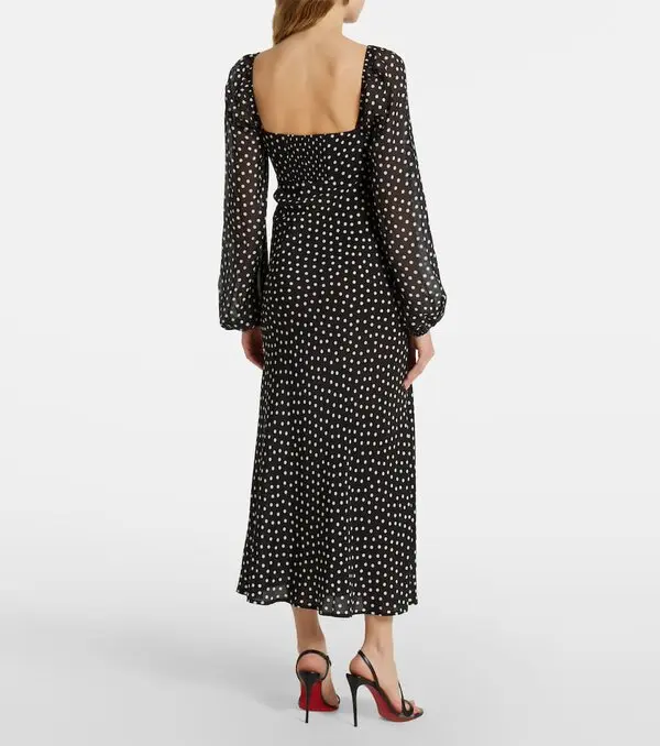 Rixo Ivy Polka-dot Maxi Dress
