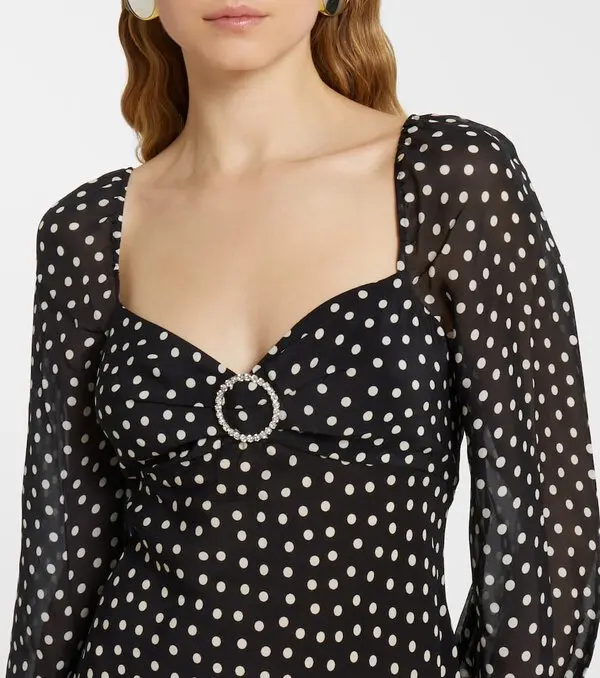 Rixo Ivy Polka-dot Maxi Dress