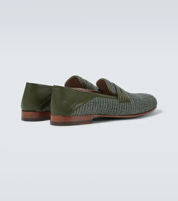 Manolo Blahnik Padstow Raffia Loafers