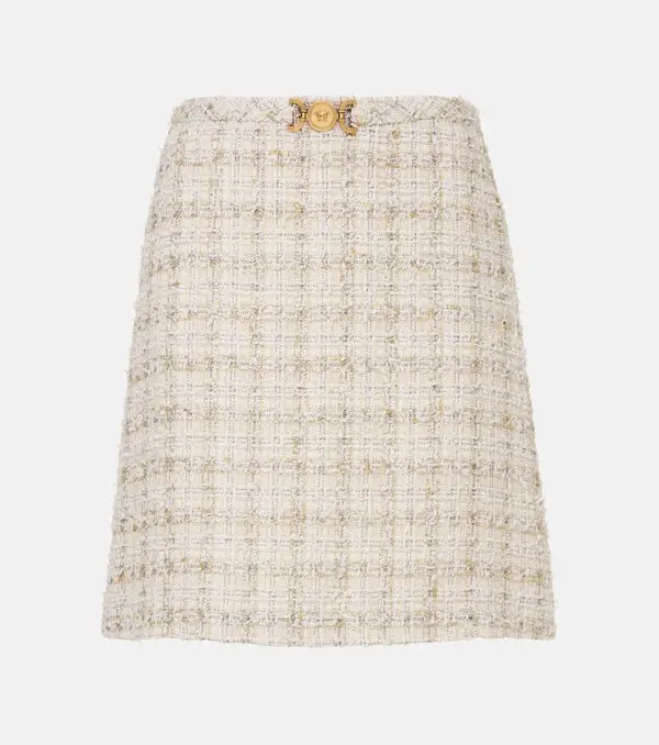 Versace Embellished Tweed Miniskirt
