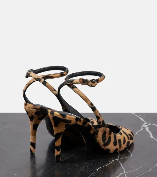 Alaïa Decollete 90 Calf Hair Slingback Pumps