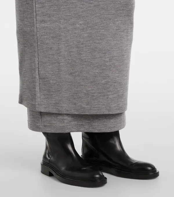 JIL SANDER Virgin Wool Midi Dress - Grey