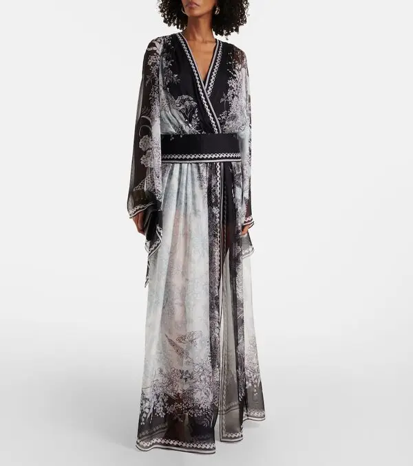 Elie Saab Printed Silk Chiffon Blouse