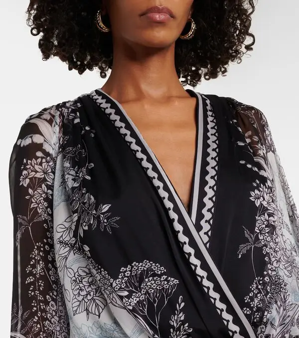 Elie Saab Printed Silk Chiffon Blouse
