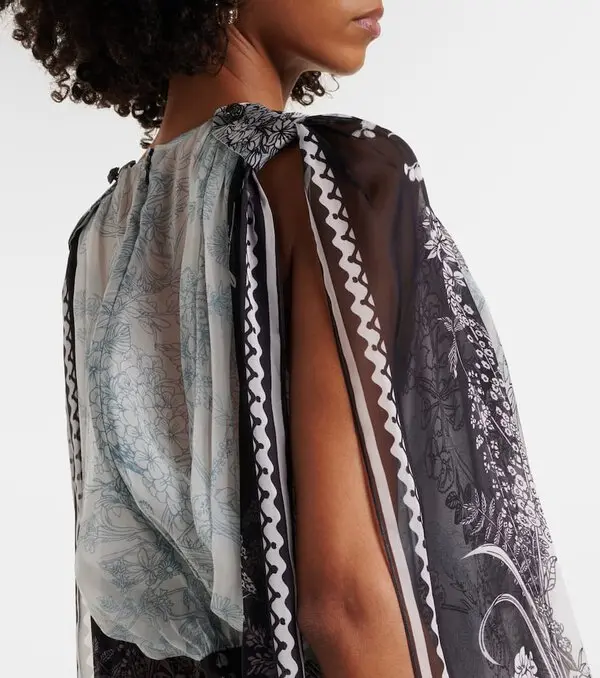 Elie Saab Printed Silk Chiffon Blouse
