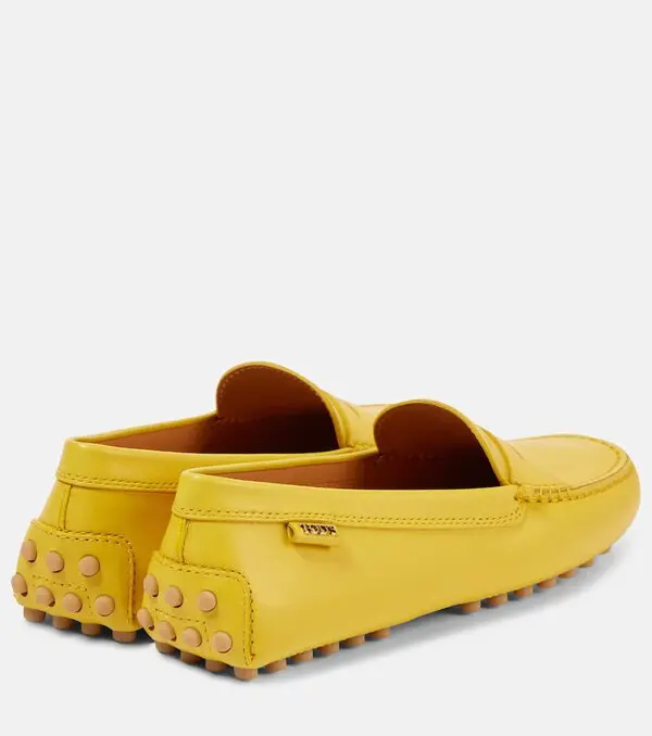 TOD'S Gommino Metallic Leather Driving Shoes