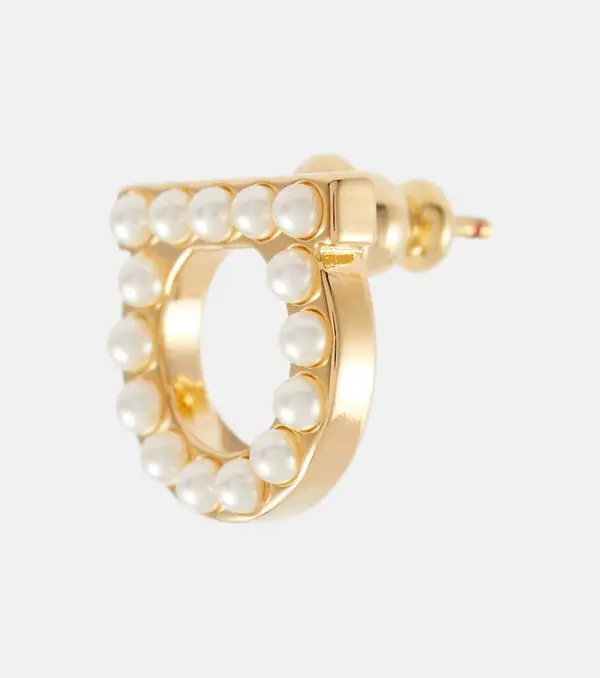 FERRAGAMO Gancio Faux Pearl-embellished Earrings