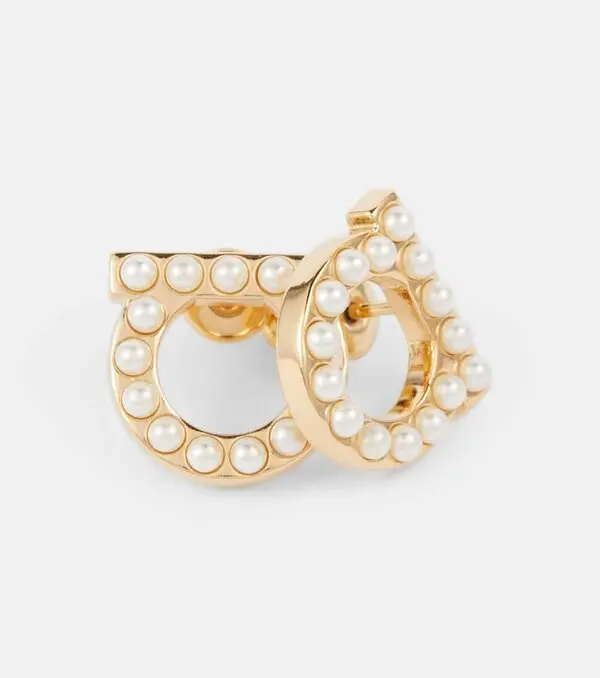 FERRAGAMO Gancio Faux Pearl-embellished Earrings