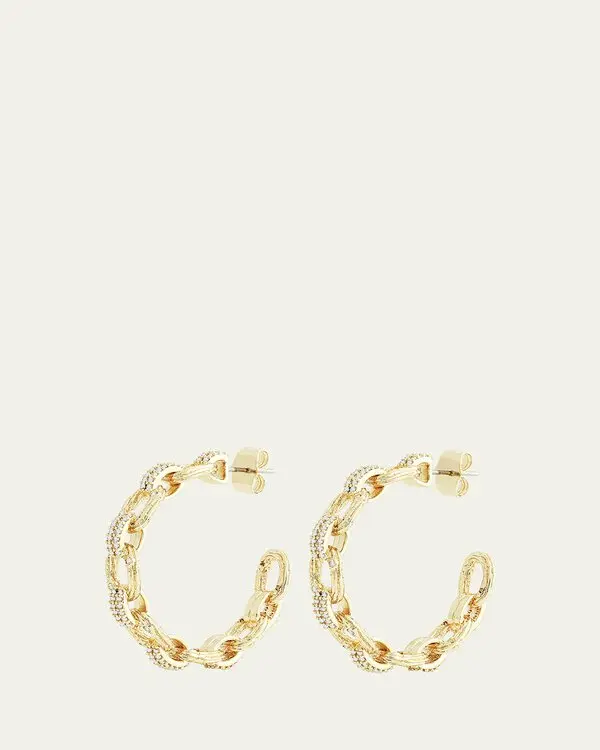 ANABEL ARAM JEWELRY Enchanted Forest Chain Hoop Earrings - Gold