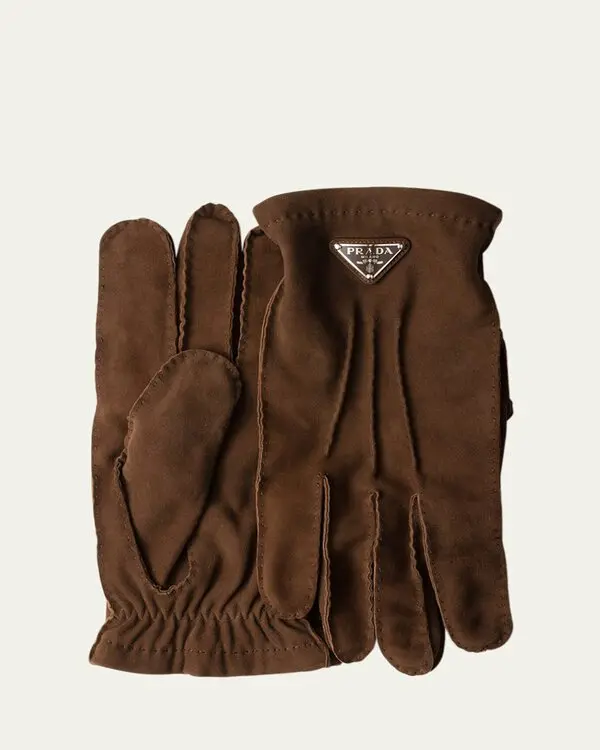 Prada Suede Gloves - Cacao