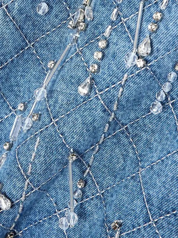 PatBO Belted Embellished Denim Jacket