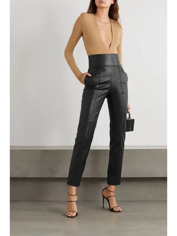 Alexandre Vauthier Leather Slim-leg Trousers