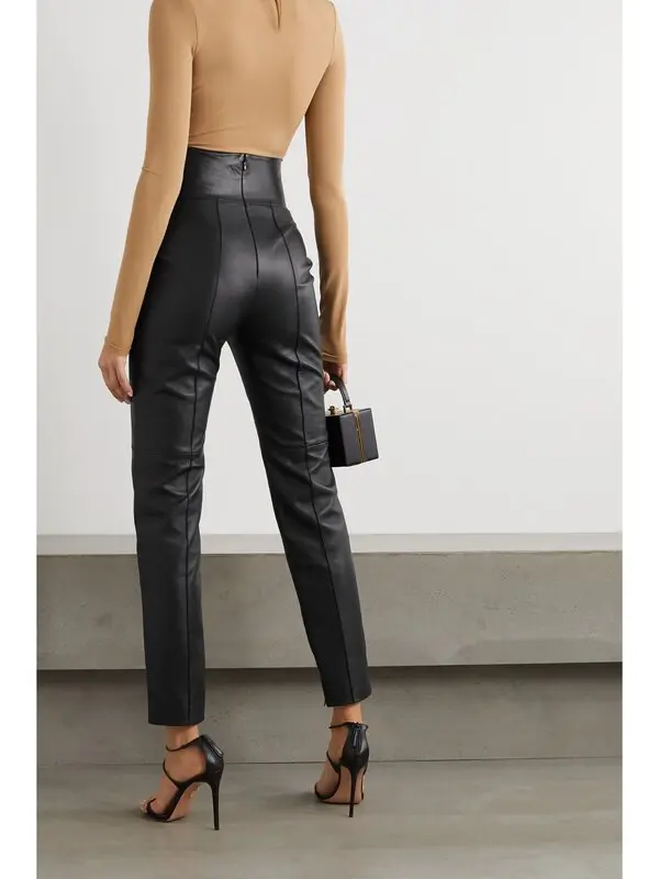 Alexandre Vauthier Leather Slim-leg Trousers