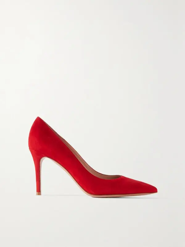 GIANVITO ROSSI 85 Suede Pumps - Red