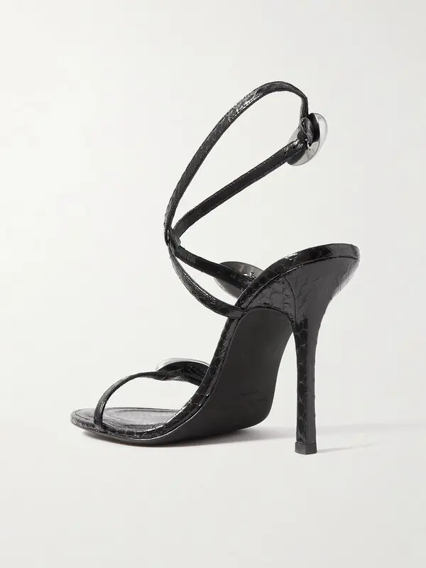 Alexander Wang Dome Snake-effect Leather Sandals