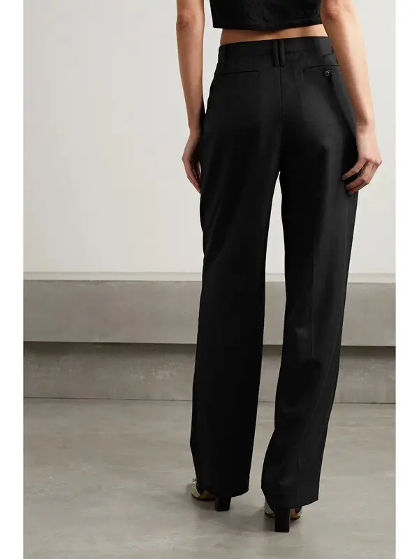 INTERIOR The Ren Pleated Wool-twill Pants