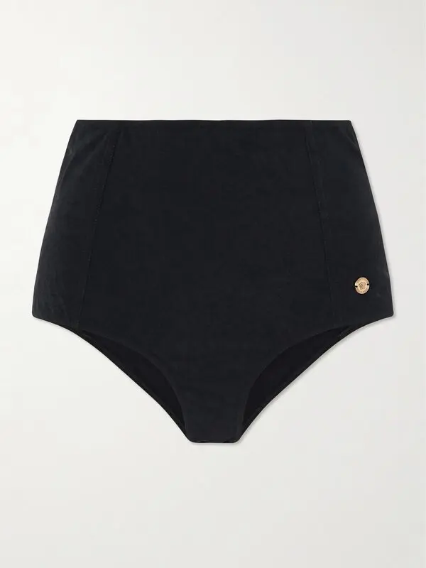 Versace Embellished Jacquard Bikini Briefs - Black