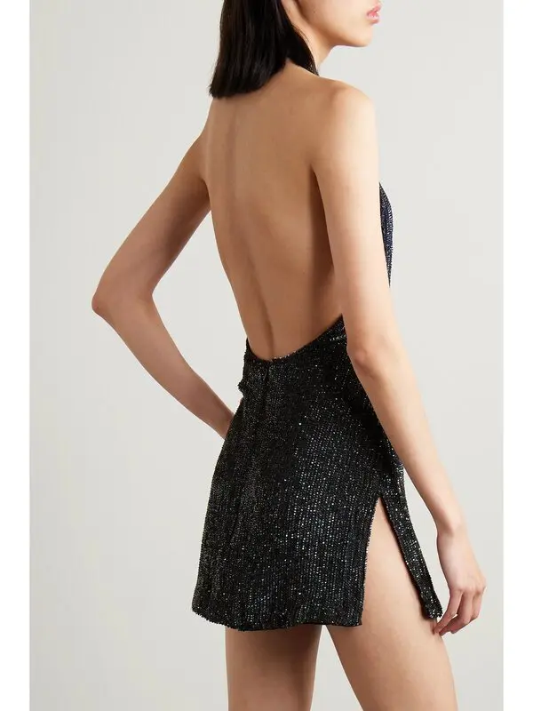 Retrofete Alexis Sequined Chiffon Mini Dress