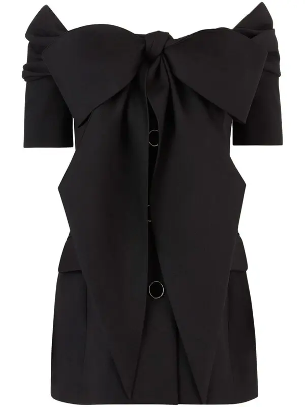 Nina Ricci Off-shoulder Wool Gabardine Jacket