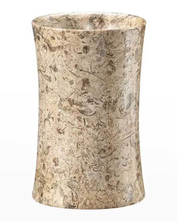 MARBLE CRAFTER Fossil Stone Tumbler - Beige/ivory