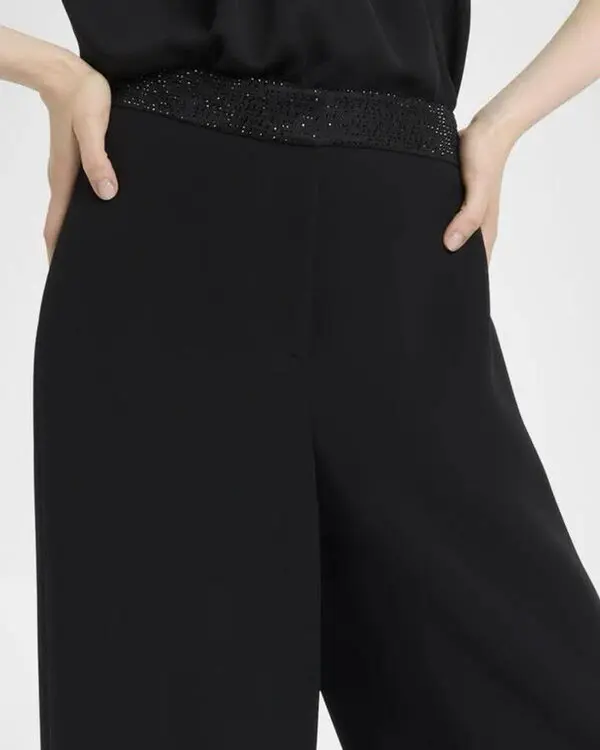 Giorgio Armani Strass Waistband Silk Trousers