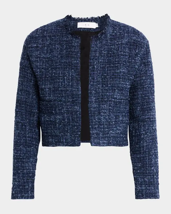 IRO PARIS Baluna Tweed Jacket - Blackblue Denim