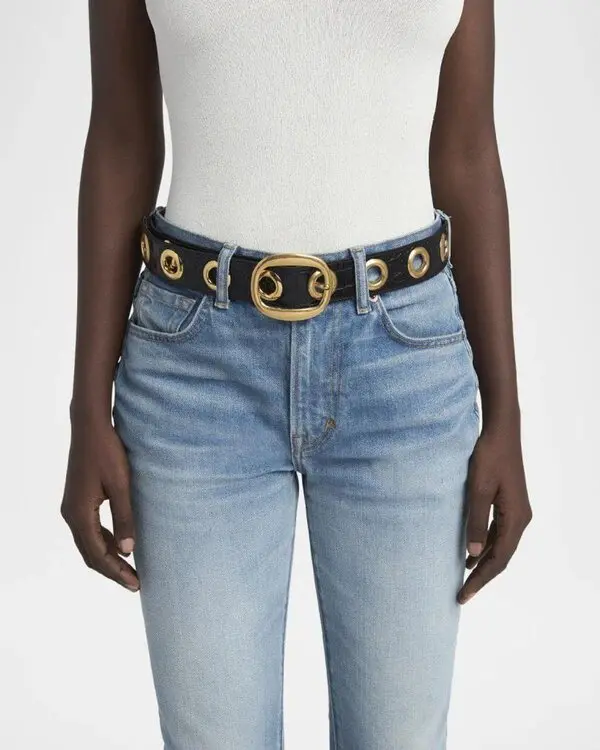 TOM FORD Ursula Croc-embossed Leather Belt