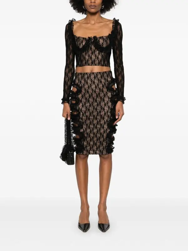 SELF-PORTRAIT X Christopher Kane Lace Ruffle Top