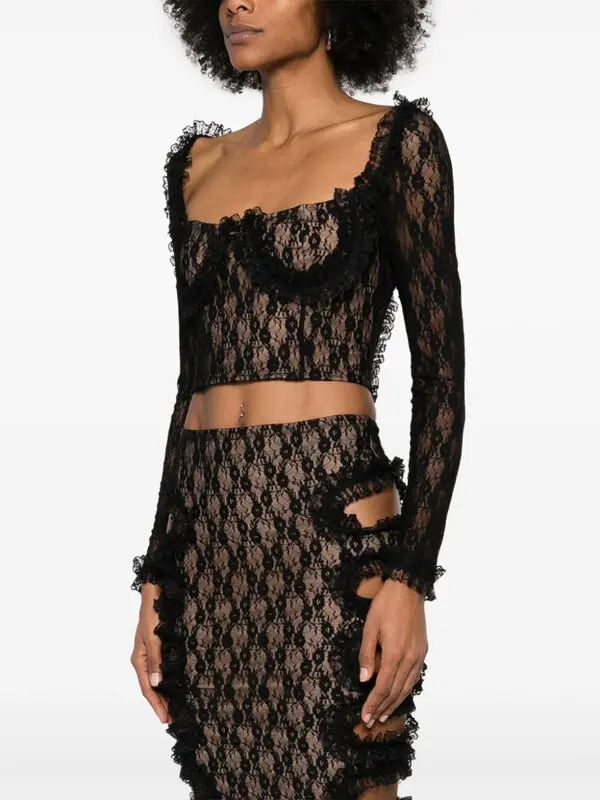 SELF-PORTRAIT X Christopher Kane Lace Ruffle Top