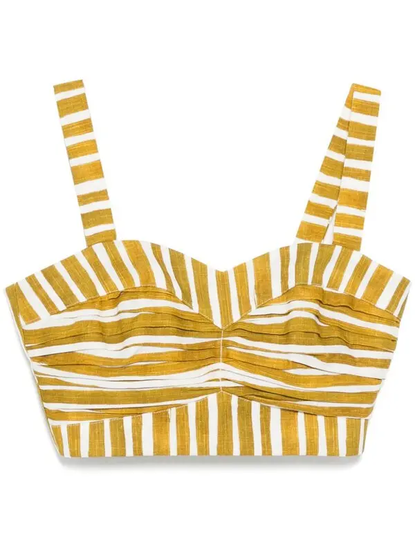 BAMBAH Olivia Striped Bustier Top - Yellow