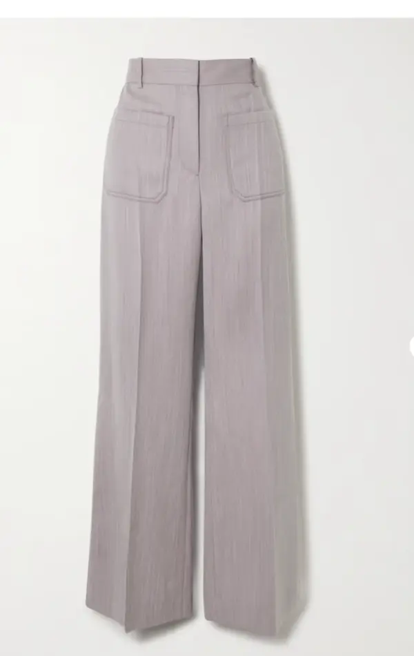 Victoria Beckham Alina Textured-wool Wide-leg Pants